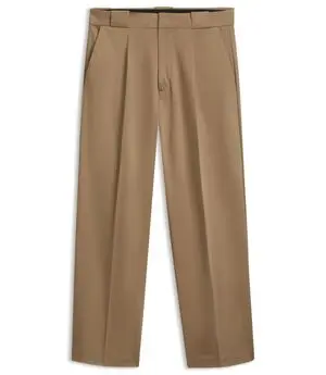 Hugo Tailored Casual Pants In Stretch Cotton - Beige