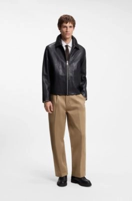 Hugo Tailored Casual Pants In Stretch Cotton