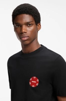 Hugo Cotton-jersey T-shirt With Poker-chip Print