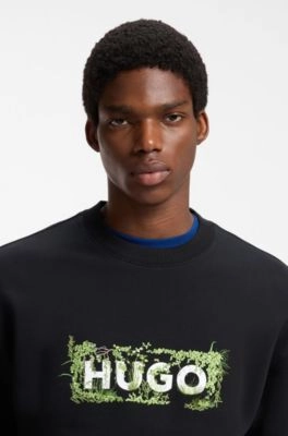Hugo Cotton Terry Sweatshirt With Embroidered Logo