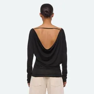 Helmut Lang Cowl Long-sleeve Top - Black