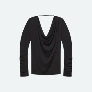 Helmut Lang Cowl Long-sleeve Top - Black