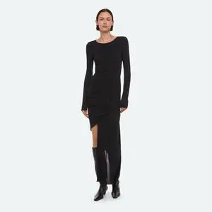 Helmut Lang Longsleeve Twisted Drape Dress