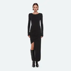 Helmut Lang Longsleeve Twisted Drape Dress