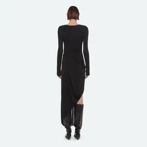 Helmut Lang Longsleeve Twisted Drape Dress