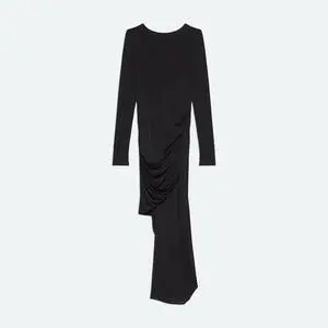 Helmut Lang Longsleeve Twisted Drape Dress
