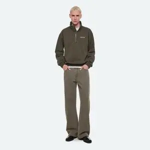 Helmut Lang Small Logo Quarter-Zip Forest Night