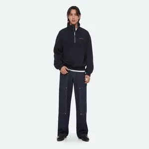 Helmut Lang Small Logo Quarter-zip - Navy
