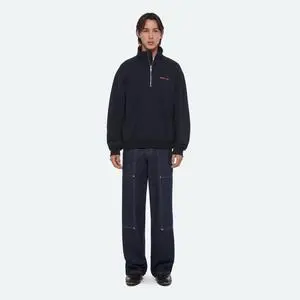 Helmut Lang Small Logo Quarter-zip - Navy