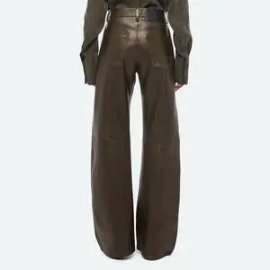 Helmut Lang Leather Relaxed Bootcut Pants
