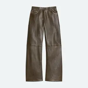 Helmut Lang Leather Relaxed Bootcut Pants