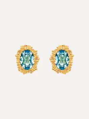 Oscar De La Renta Oval Medallion Clip-on Earrings - Blue