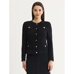 Misook Monochromatic Ottoman Knit Jacket