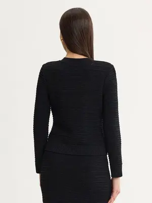 Misook Monochromatic Ottoman Knit Jacket