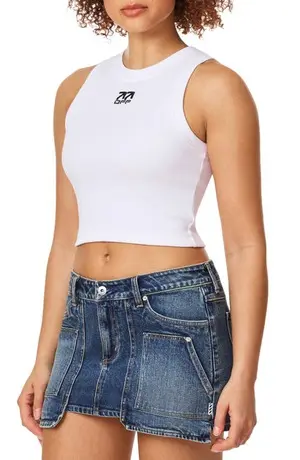 L/AB OFF-WHITE Graphic Rib Crop Tank