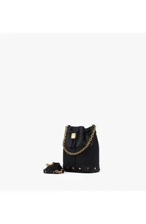 Mcm Mini Pina Drawstring Bag In Studded Calfskin