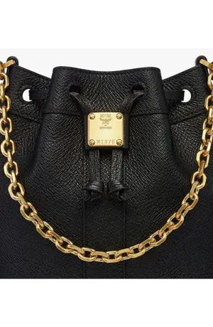 Mcm Mini Pina Drawstring Bag In Studded Calfskin