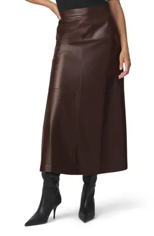 Joe's Jeans The Tavi Faux Leather Maxi Skirt - Dark Chocolate