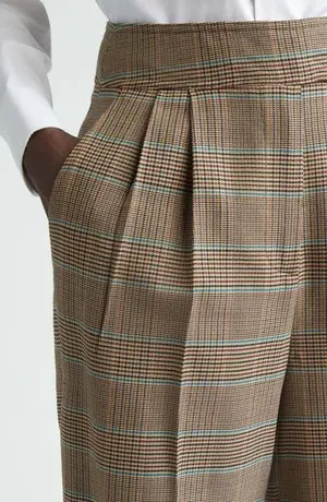 Etro Plaid Stretch Wool Trousers