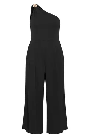 City Chic Amber Asymmetric One-shoulder Jumpsuit