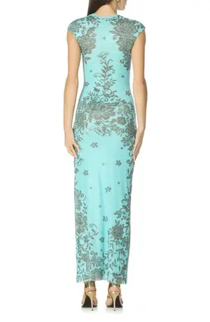 AFRM Mylo Print Mesh Maxi Dress