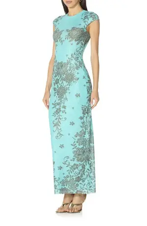 AFRM Mylo Print Mesh Maxi Dress