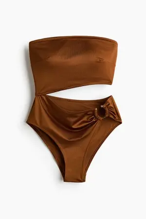 H&m Padded-cup Cut-out Bandeau Swimsuit
