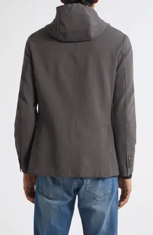 Eleventy Slim Fit Sport Coat With Removable Hooded Bib - 22n Black