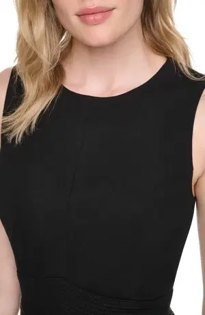 Dkny Sleeveless Mixed Media Midi Dress