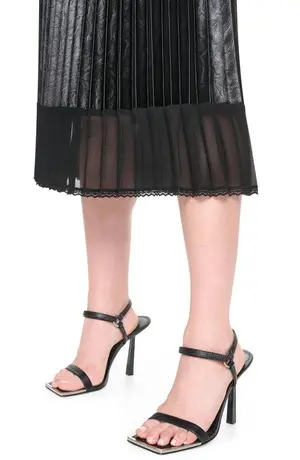 Dkny Sleeveless Mixed Media Midi Dress