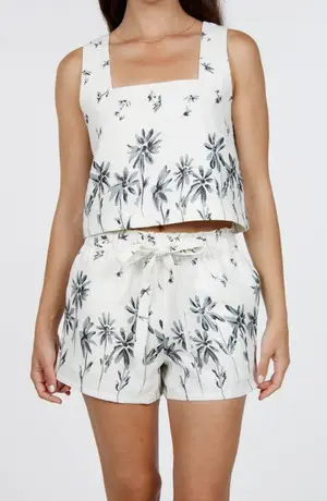 LEISURE LAB Amalfi Floral Linen Shorts - Bella Fiore
