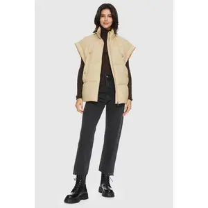 OROLAY Oversized Sleeveless Puffer Vest - Khaki