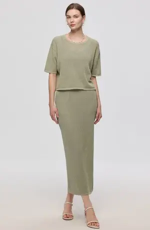 JUANA Marina Open Knit Skirt - Light Sage