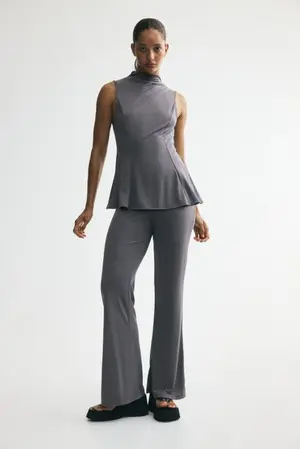 H&m Flared Modal-blend Pants