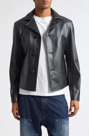 MAISON MARGIELA Faux Leather Jacket - Black