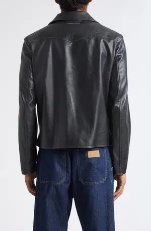MAISON MARGIELA Faux Leather Jacket With Notched Lapel