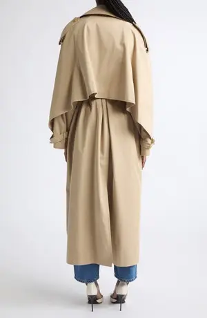 Balmain Belted Cotton Gabardine Trench Coat