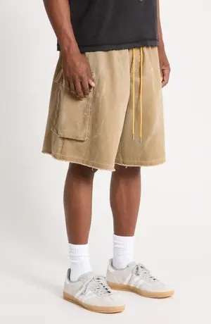 DIET STARTS MONDAY Oversize Cotton Canvas Drawstring Cargo Shorts