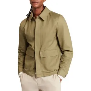 Ted Baker London Trennt Cotton & Linen Shirt Jacket - Olive