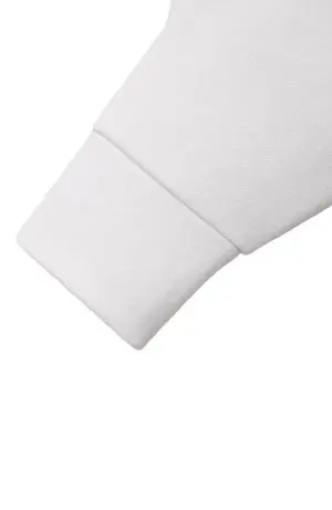 Boast Fleece Quarter Zip With Embroidered Leaf Detail - White