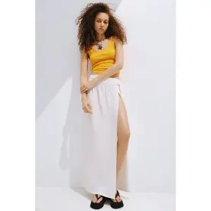 H&m Maxi Wrap Skirt - Cream