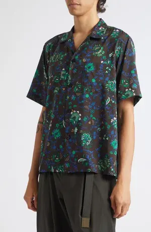 Sacai Floral Print Button-up Shirt