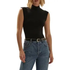 FAVORITE DAUGHTER Heritage Mock Neck Top Black