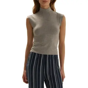 FAVORITE DAUGHTER Heritage Mock Neck Top - Heather Grey