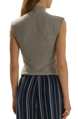 FAVORITE DAUGHTER Heritage Mock Neck Top - Heather Grey
