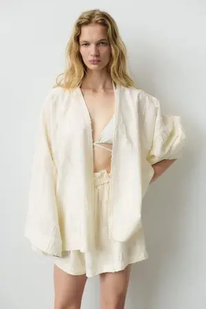 H&m Frayed Paper-bag Shorts