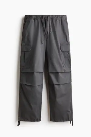 H&M Loose-fit Cargo Pants In Cotton Twill - Dark Gray