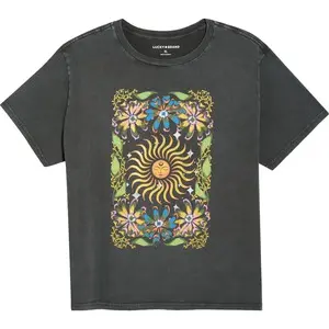 Lucky Brand Colorful Sun Graphic T-shirt - Jet Black