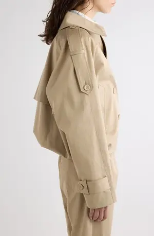 Acne Studios Oleo Crop Gabardine Trench Coat