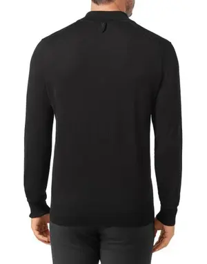 BILLIONAIRE Pullover Polo-neck Ls Crest - Black